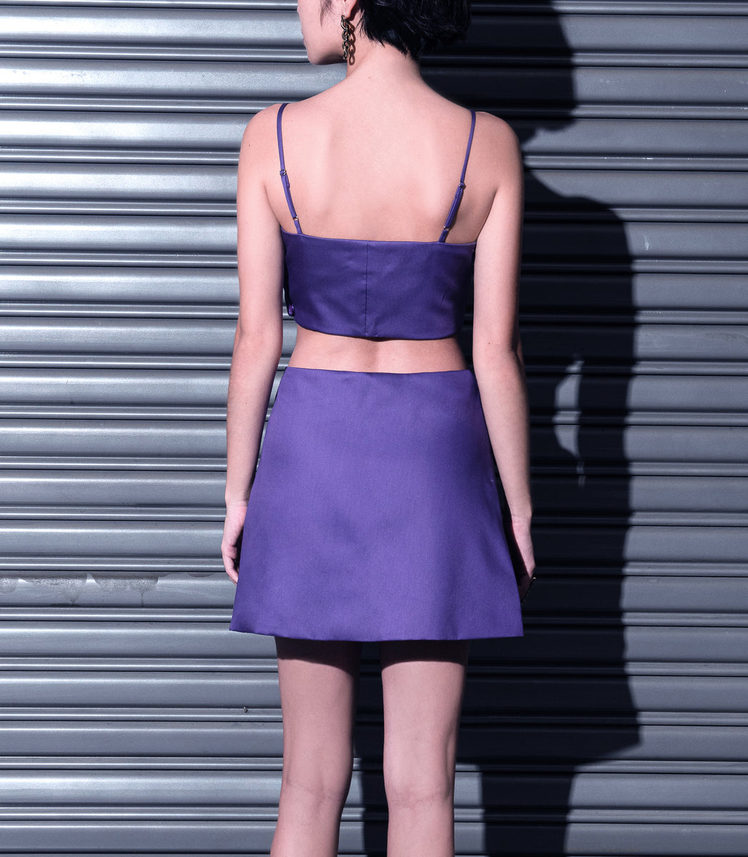 BIANCA Cropped Spaghetti Strap Top (Purple) – ARISSA X